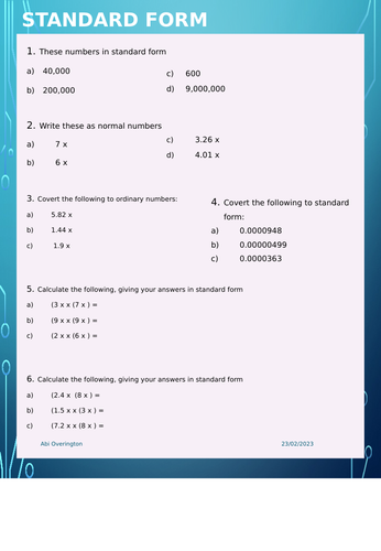 GCSE Higher: Number Topic | Teaching Resources