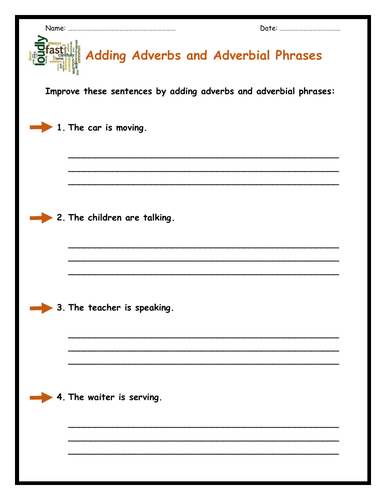 Adding Adverbs & Adverbial Phrases to Improve a Sentence | Teaching ...