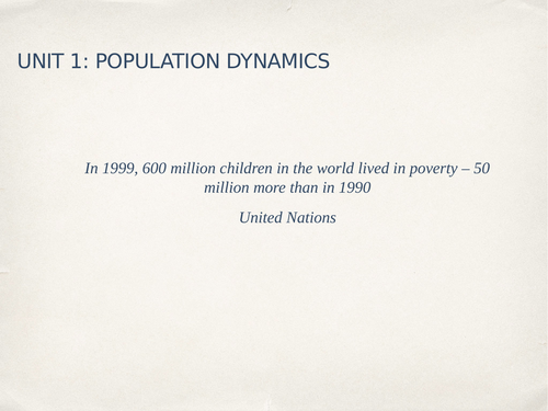 IGCSE GEOGRAPHY POPULATION DYNAMICS | Teaching Resources