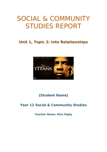 Social and Community Studies - Into Relationships unit - How to make a ...