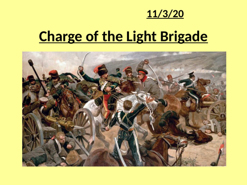 Charge of the Light Brigade Grade 9 | Teaching Resources