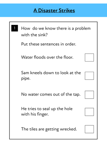 Reading Comprehension 'A Disaster Strikes' (4-8 years) | Teaching Resources