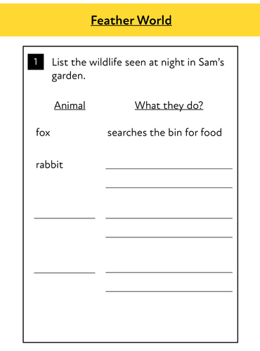 Reading Comprehension 'Feather World' (4-8 years) | Teaching Resources