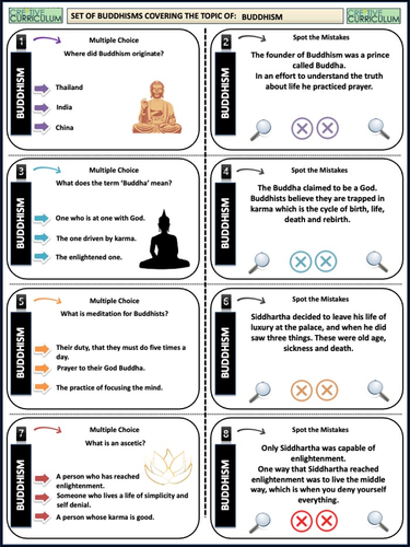 Buddhism Task Cards | Teaching Resources