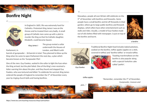 Bonfire Night Pack - ESOL Entry 3 EAL ESL B1 | Teaching Resources