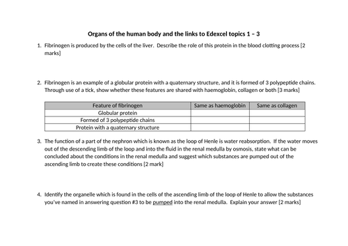 Organisation of multicellular organisms (Edexcel SNAB) | Teaching Resources
