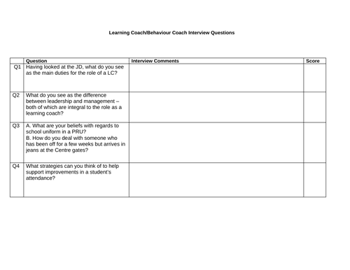 Interview Questions - Questions and Desired Responses for School Jobs ...