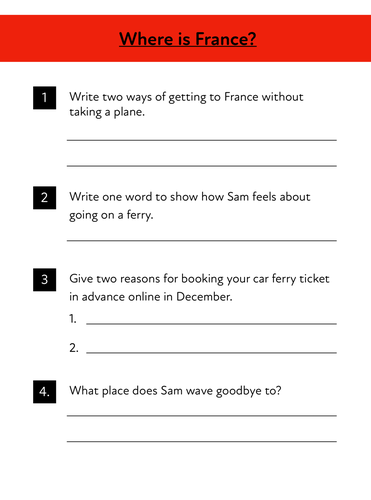 Reading Comprehension ‘Where Is France?’ (4-8 years) | Teaching Resources