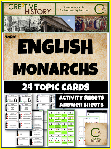 English Monarchy - Task Cards | Teaching Resources