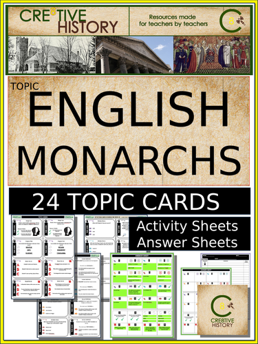 English Monarchy - Task Cards | Teaching Resources