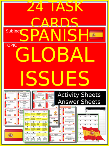 Global Issues - Spanish MFL Task Cards | Teaching Resources