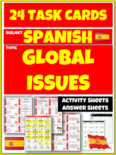Global Issues - Spanish MFL Task Cards | Teaching Resources