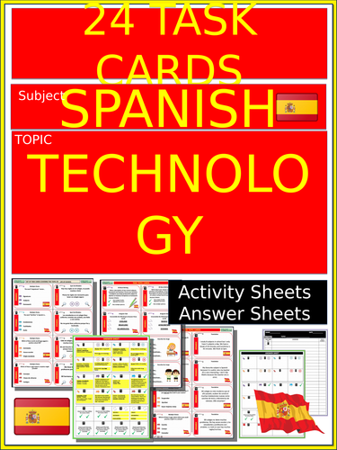 Technology - Spanish MFL Task Cards | Teaching Resources