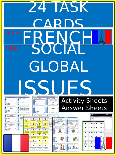 Social Global Issues - French MFL Task Cards | Teaching Resources