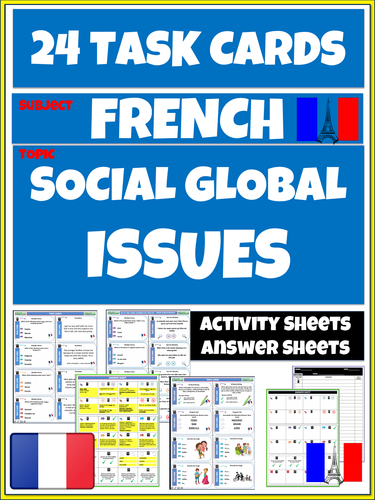 Social Global Issues - French MFL Task Cards | Teaching Resources