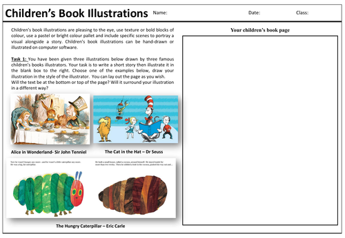 D&T and Art cover work/cover lesson worksheet - Children's Book ...