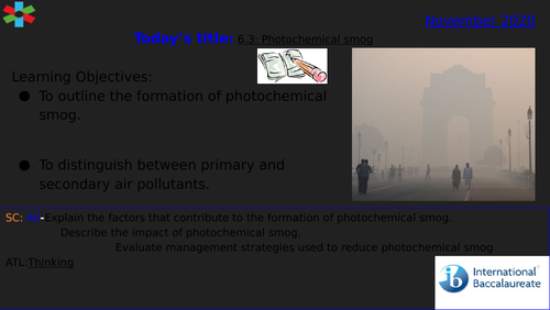 Fantastic lesson - Photochemical smog | Teaching Resources