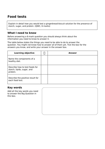 KS3 Food tests | Teaching Resources