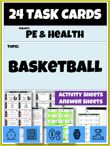 Basketball PE Task Cards | Teaching Resources