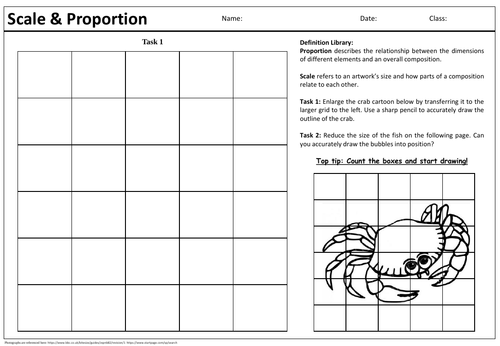 Art and D&T cover work/cover lesson worksheet - Scale & Proportion ...