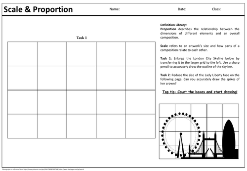 D&T and Art cover work/cover lesson worksheet - Scale & Proportion ...