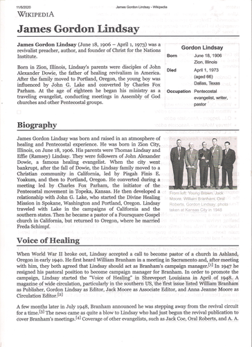 James Gordon Lindsay (1906-1973) Christ for the Nations Institute ...