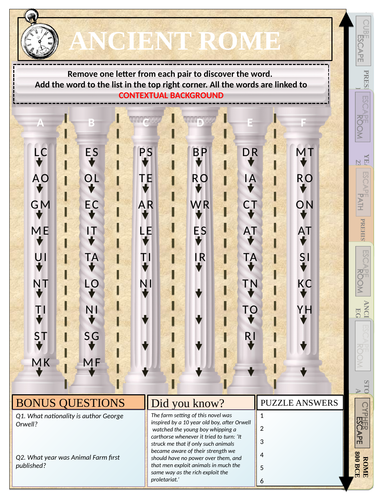 Animal Farm English Escape Room | Teaching Resources