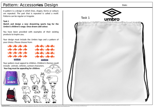 D&T and Textiles cover work/cover lesson worksheet - Bag Design ...