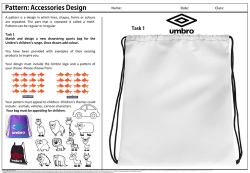 D&T and Textiles cover work/cover lesson worksheet - Bag Design ...