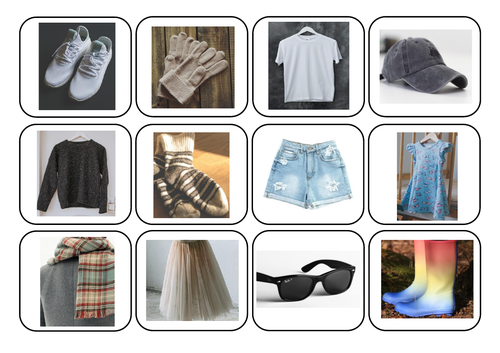 Clothes/clothing photos and words matching - Autism/ASC/SEN/English ...