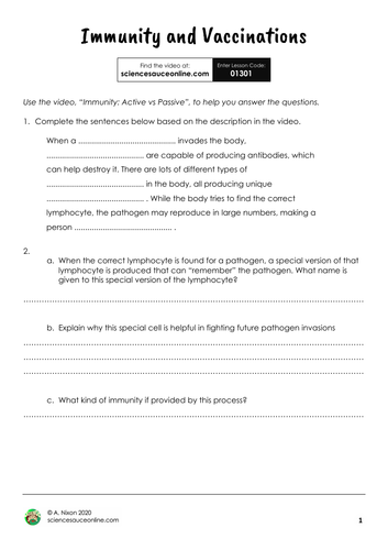 Immunity and Vaccinations [Virtual/Blended] | Teaching Resources