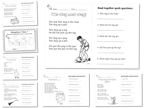 Reception/Year 1 differentiated Reading Comprehension worksheets - RWI ...