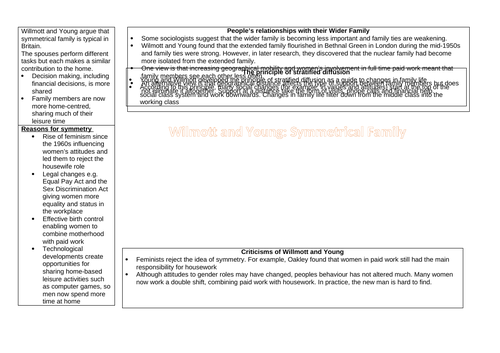 GCSE Sociology: Families - L6. Roles and Relationships | Teaching Resources