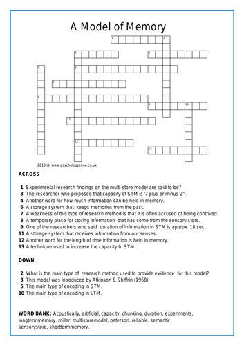 Multi-store model | Teaching Resources