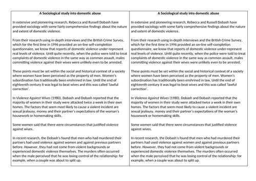GCSE Sociology: Families - L7. Power and Relationships | Teaching Resources
