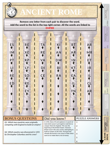 Empire and Migration Escape Room | Teaching Resources