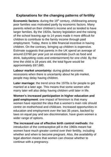 GCSE Sociology Family - L9. Fertility, Marriage and Divorce | Teaching ...