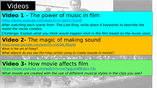 KS3 Film Music Project [for non music classroom teaching] | Teaching ...