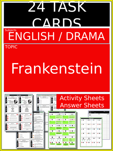 Frankenstein Task cards | Teaching Resources