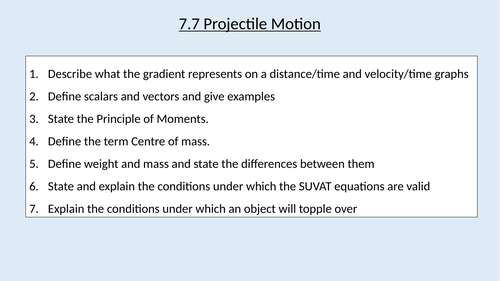 A level Physics (7.7) Projectile motion 1 - Kinematics - (On the move ...