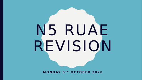 National 5 RUAE Full Course | Teaching Resources