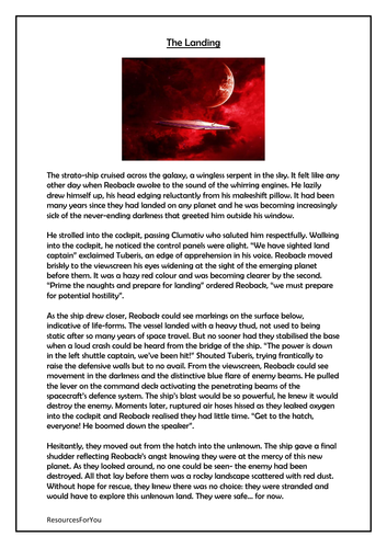 English- Science Fiction Whole Unit Plan Year 5/6 | Teaching Resources