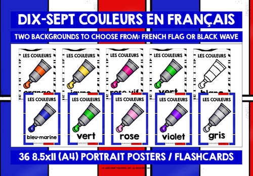FRENCH COLOURS FLASHCARDS POSTERS | Teaching Resources
