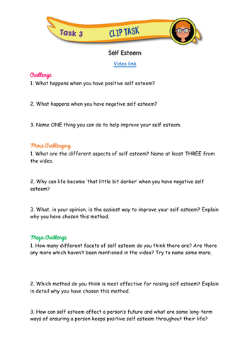 Self Esteem PSHE | Teaching Resources