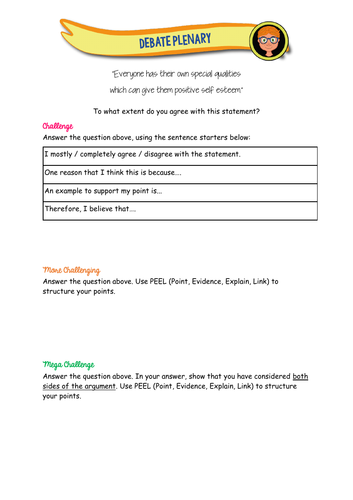 Self Esteem PSHE | Teaching Resources