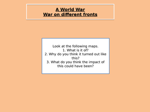 World War One SOW | Teaching Resources