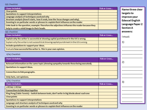 Edexcel English Language Paper 2 Section A Walkthrough | Teaching Resources