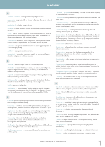 Glossary - AQA Conflict and Tension between East and West, 1945–1972 ... Glossary - AQA Conflict and Tension between East and West, 1945–1972 ...