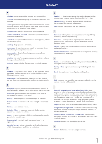 Glossary - AQA Conflict and Tension: The First World War, 1894–1918 ... Glossary - AQA Conflict and Tension: The First World War, 1894–1918 ...
