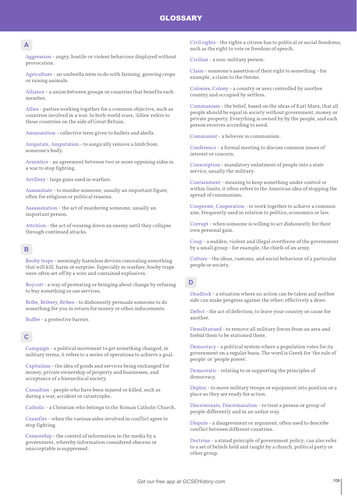 Glossary - AQA Conflict and Tension in Asia, 1950-1975 | Teaching Resources Glossary - AQA Conflict and Tension in Asia, 1950-1975 | Teaching Resources